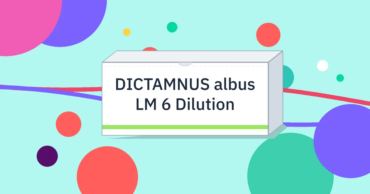 Symbolbild: Packung mit der Aufschrift DICTAMNUS albus LM 6 Dilution (PZN 13464617) – Verfügbarkeit und Bezug in Apotheken in Frankfurt am Main