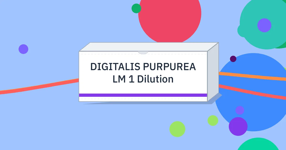 Symbolbild: Packung mit der Aufschrift DIGITALIS PURPUREA LM 1 Dilution (PZN 12842098) – Verfügbarkeit und Bezug in Apotheken in Frankfurt am Main