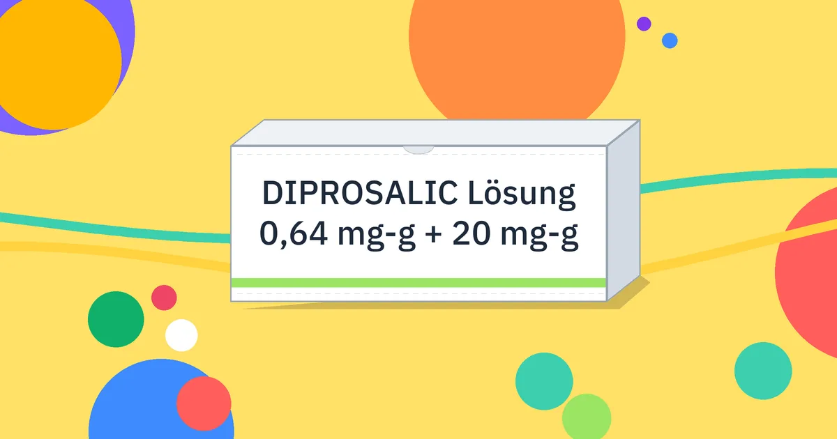 Symbolbild: Packung mit der Aufschrift DIPROSALIC Lösung 0,64 mg-g + 20 mg-g (PZN 18707881) – Verfügbarkeit und Bezug in Apotheken in Frankfurt am Main