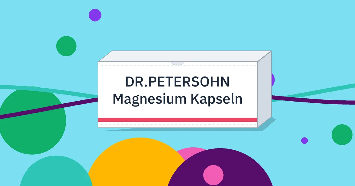 Symbolbild: Packung mit der Aufschrift DR.PETERSOHN Magnesium Kapseln (PZN 20302772) – Verfügbarkeit und Bezug in Apotheken in Frankfurt am Main