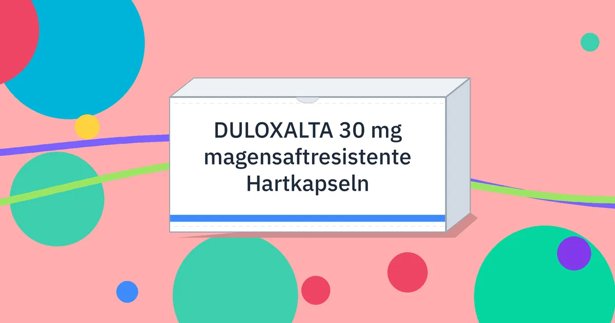 Symbolbild: Packung mit der Aufschrift DULOXALTA 30 mg magensaftresistente Hartkapseln (PZN 18169811) – Verfügbarkeit und Bezug in Apotheken in Frankfurt am Main
