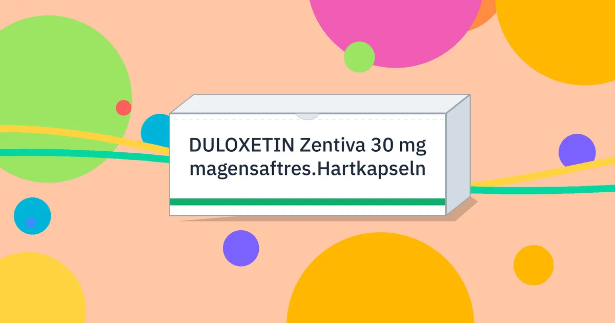 Symbolbild: Packung mit der Aufschrift DULOXETIN Zentiva 30 mg magensaftres.Hartkapseln (PZN 17194244) – Verfügbarkeit und Bezug in Apotheken in Frankfurt am Main