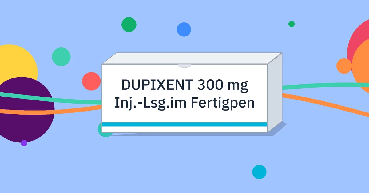 Symbolbild: Packung mit der Aufschrift DUPIXENT 300 mg Inj.-Lsg.im Fertigpen (PZN 18676206) – Verfügbarkeit und Bezug in Apotheken in Frankfurt am Main