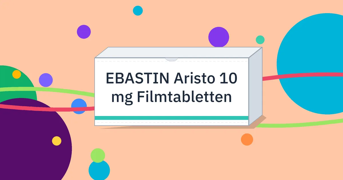 Symbolbild: Packung mit der Aufschrift EBASTIN Aristo 10 mg Filmtabletten (PZN 05746626) – Verfügbarkeit und Bezug in Apotheken in Frankfurt am Main