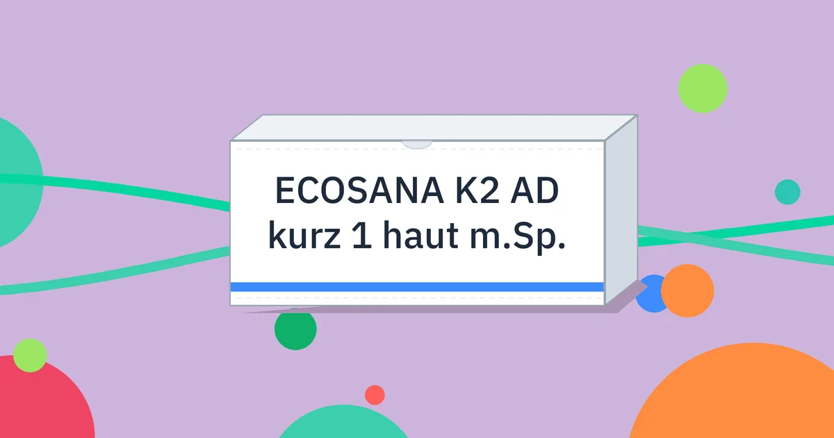 Symbolbild: Packung mit der Aufschrift ECOSANA K2 AD kurz 1 haut m.Sp. (PZN 01333844) – Verfügbarkeit und Bezug in Apotheken in Frankfurt am Main