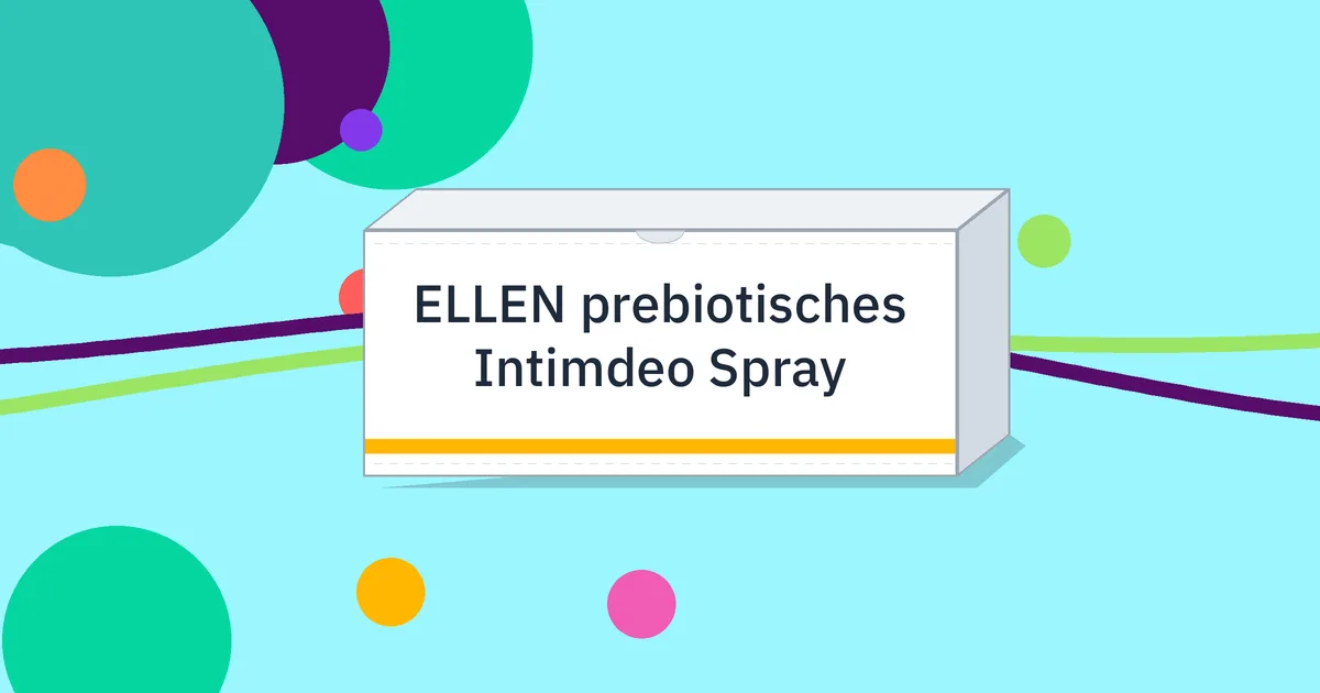 Symbolbild: Packung mit der Aufschrift ELLEN prebiotisches Intimdeo Spray (PZN 18368781) – Verfügbarkeit und Bezug in Apotheken in Frankfurt am Main