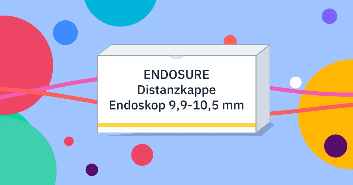 Symbolbild: Packung mit der Aufschrift ENDOSURE Distanzkappe Endoskop 9,9-10,5 mm (PZN 20539327) – Verfügbarkeit und Bezug in Apotheken in Frankfurt am Main
