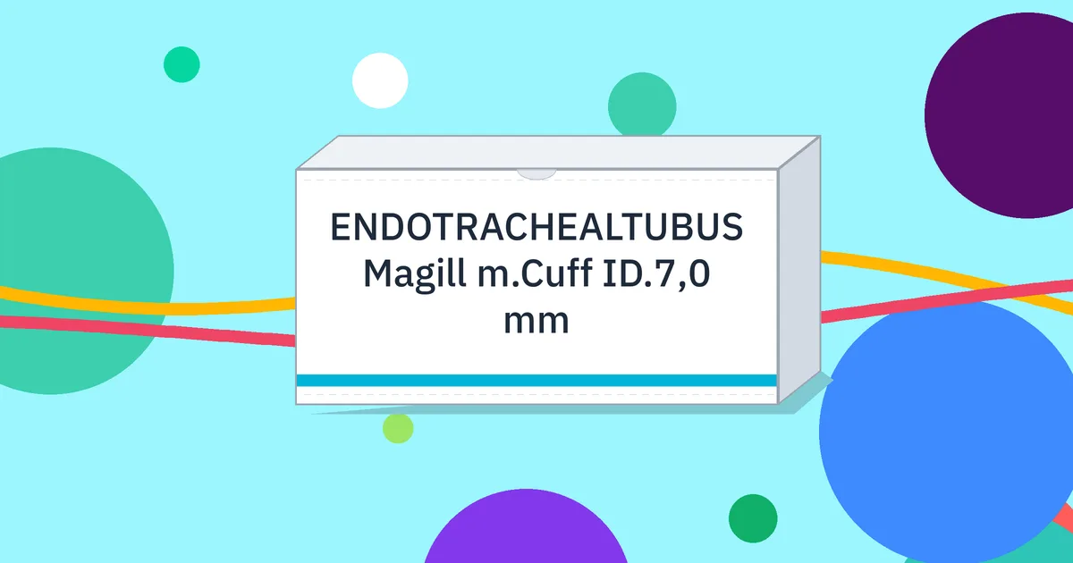 Symbolbild: Packung mit der Aufschrift ENDOTRACHEALTUBUS Magill m.Cuff ID.7,0 mm (PZN 07217487) – Verfügbarkeit und Bezug in Apotheken in Frankfurt am Main