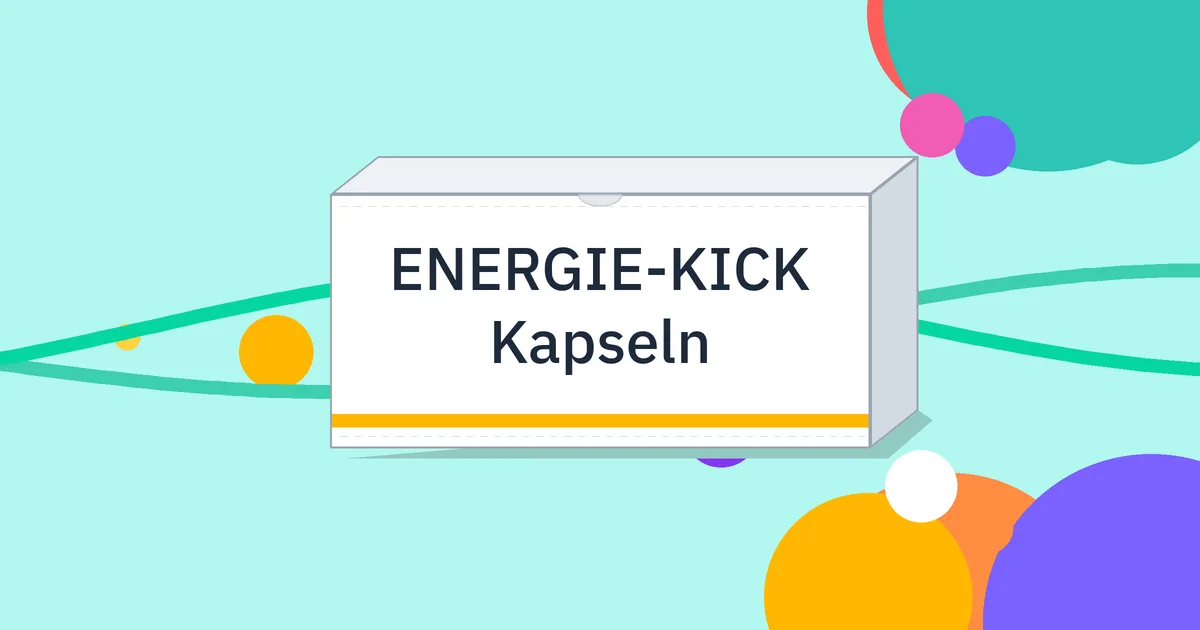 Symbolbild: Packung mit der Aufschrift ENERGIE-KICK Kapseln (PZN 19095204) – Verfügbarkeit und Bezug in Apotheken in Frankfurt am Main