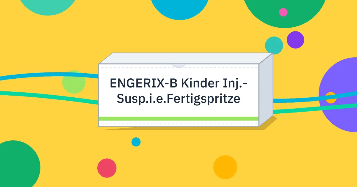 Symbolbild: Packung mit der Aufschrift ENGERIX-B Kinder Inj.-Susp.i.e.Fertigspritze (PZN 08853305) – Verfügbarkeit und Bezug in Apotheken in Frankfurt am Main
