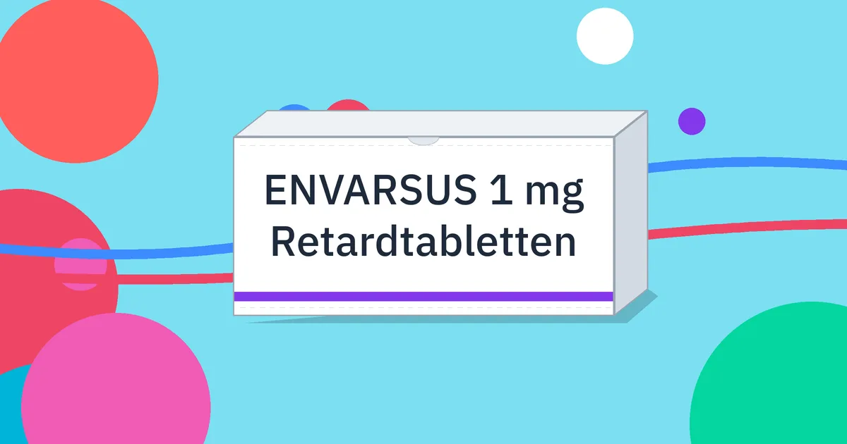 Symbolbild: Packung mit der Aufschrift ENVARSUS 1 mg Retardtabletten (PZN 10410213) – Verfügbarkeit und Bezug in Apotheken in Frankfurt am Main