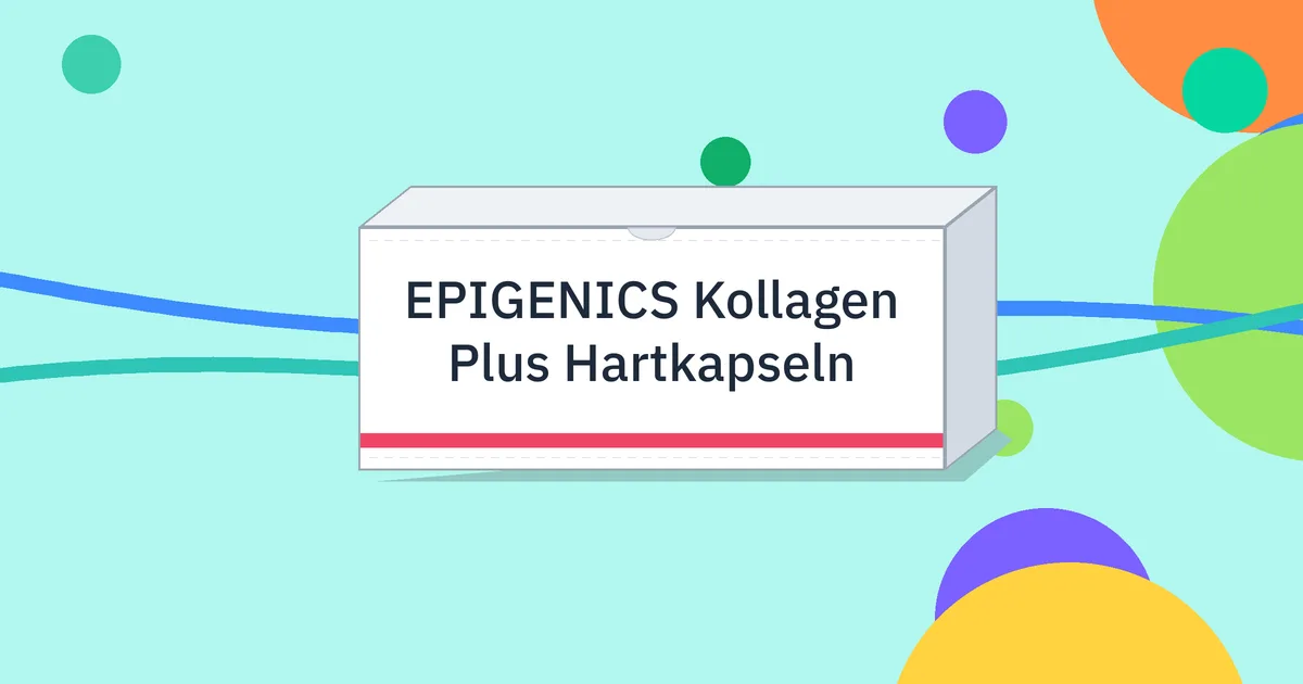 Symbolbild: Packung mit der Aufschrift EPIGENICS Kollagen Plus Hartkapseln (PZN 18909805) – Verfügbarkeit und Bezug in Apotheken in Frankfurt am Main
