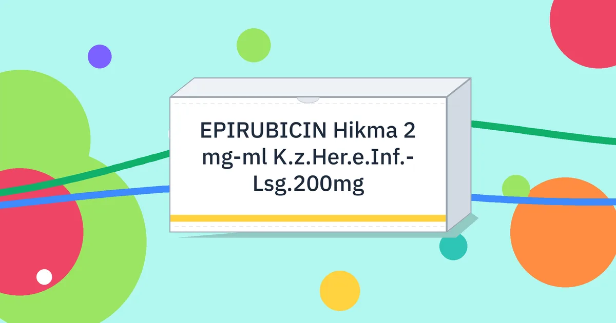 Symbolbild: Packung mit der Aufschrift EPIRUBICIN Hikma 2 mg-ml K.z.Her.e.Inf.-Lsg.200mg (PZN 17867967) – Verfügbarkeit und Bezug in Apotheken in Frankfurt am Main