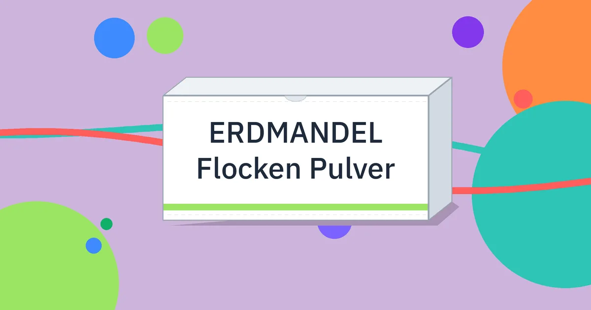Symbolbild: Packung mit der Aufschrift ERDMANDEL Flocken Pulver (PZN 01551943) – Verfügbarkeit und Bezug in Apotheken in Frankfurt am Main