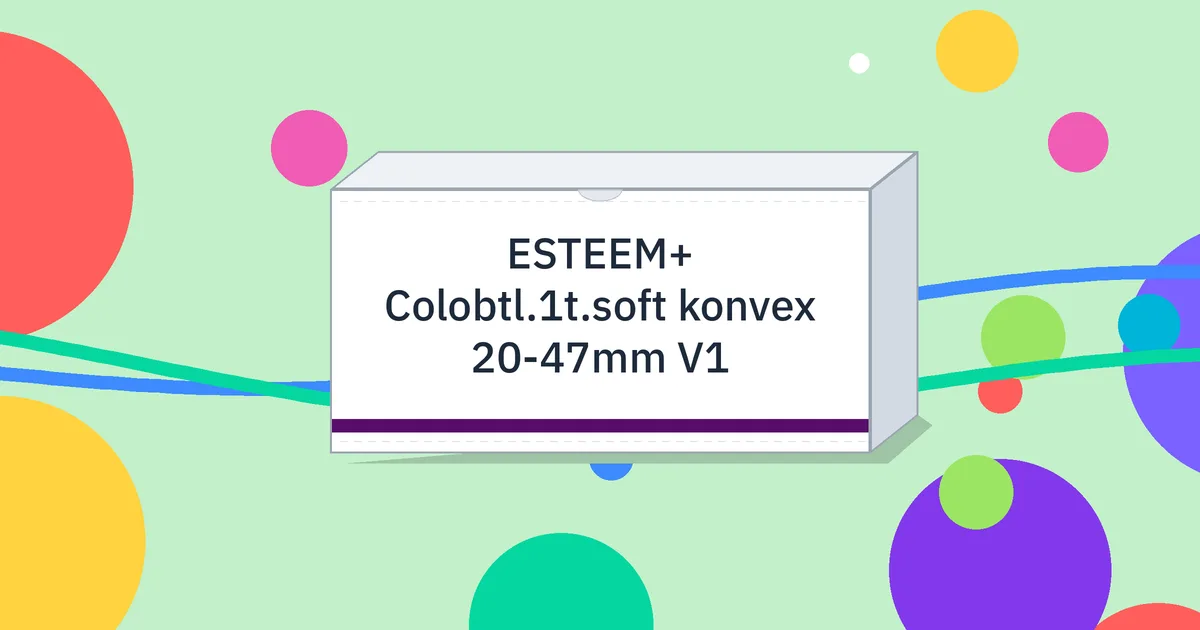 Symbolbild: Packung mit der Aufschrift ESTEEM+ Colobtl.1t.soft konvex 20-47mm V1 (PZN 18724069) – Verfügbarkeit und Bezug in Apotheken in Frankfurt am Main