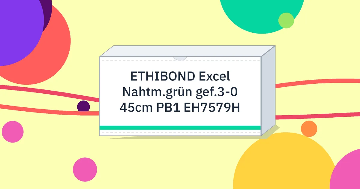 Symbolbild: Packung mit der Aufschrift ETHIBOND Excel Nahtm.grün gef.3-0 45cm PB1 EH7579H (PZN 19764473) – Verfügbarkeit und Bezug in Apotheken in Frankfurt am Main