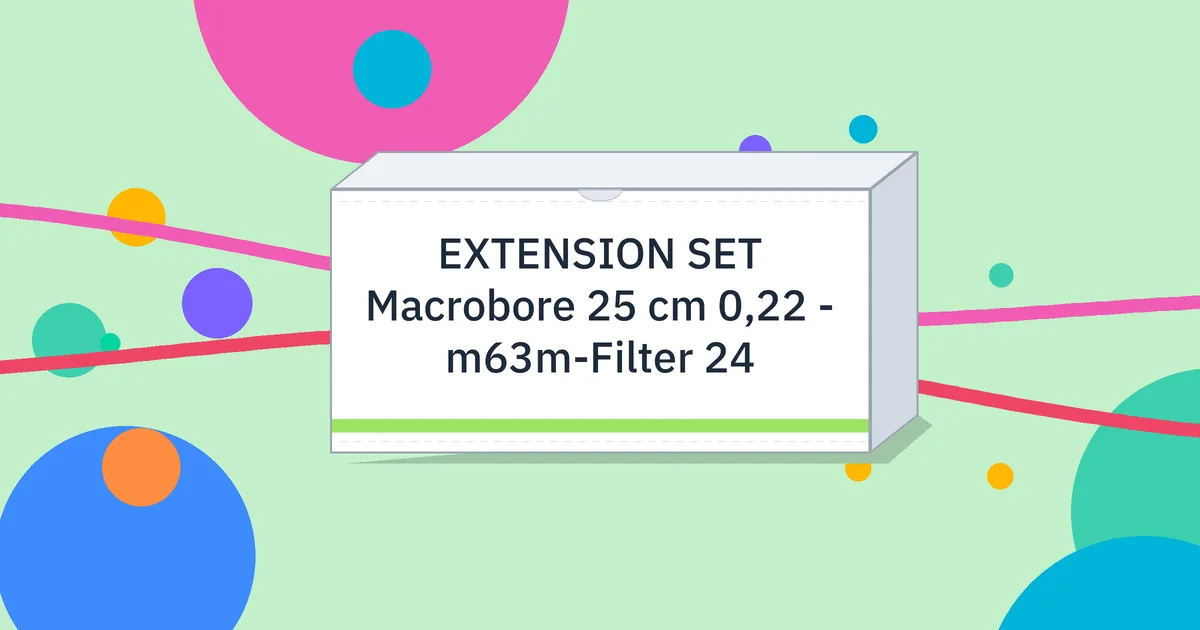 Symbolbild: Packung mit der Aufschrift EXTENSION SET Macrobore 25 cm 0,22 -m63m-Filter 24 (PZN 18837299) – Verfügbarkeit und Bezug in Apotheken in Frankfurt am Main