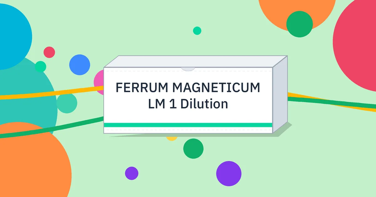 Symbolbild: Packung mit der Aufschrift FERRUM MAGNETICUM LM 1 Dilution (PZN 12849723) – Verfügbarkeit und Bezug in Apotheken in Frankfurt am Main