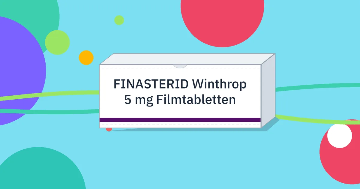 Symbolbild: Packung mit der Aufschrift FINASTERID Winthrop 5 mg Filmtabletten (PZN 18031254) – Verfügbarkeit und Bezug in Apotheken in Frankfurt am Main