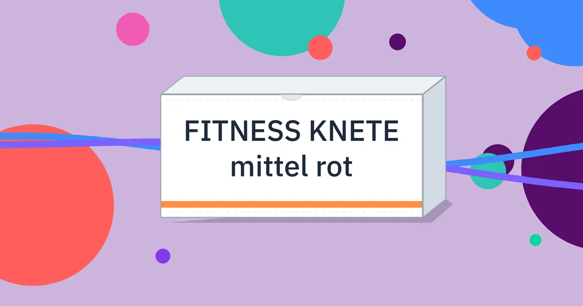 Symbolbild: Packung mit der Aufschrift FITNESS KNETE mittel rot (PZN 16349495) – Verfügbarkeit und Bezug in Apotheken in Frankfurt am Main