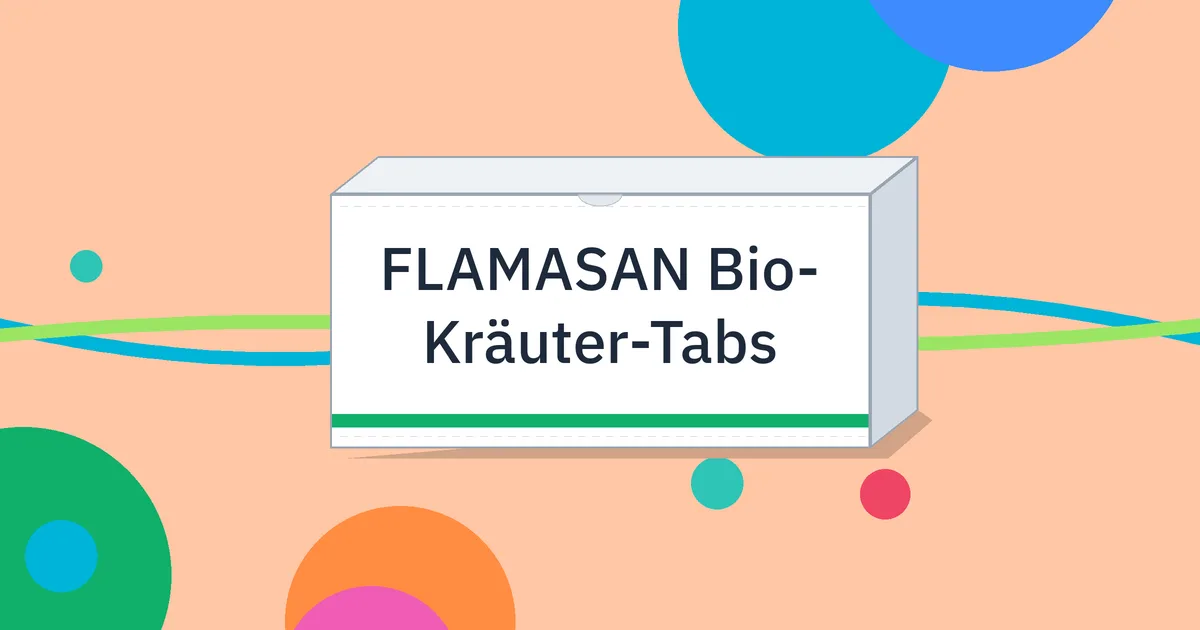 Symbolbild: Packung mit der Aufschrift FLAMASAN Bio-Kräuter-Tabs (PZN 16759276) – Verfügbarkeit und Bezug in Apotheken in Frankfurt am Main