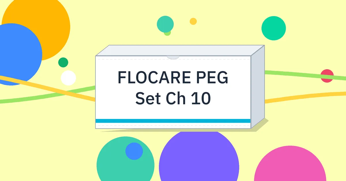 Symbolbild: Packung mit der Aufschrift FLOCARE PEG Set Ch 10 (PZN 11289788) – Verfügbarkeit und Bezug in Apotheken in Frankfurt am Main