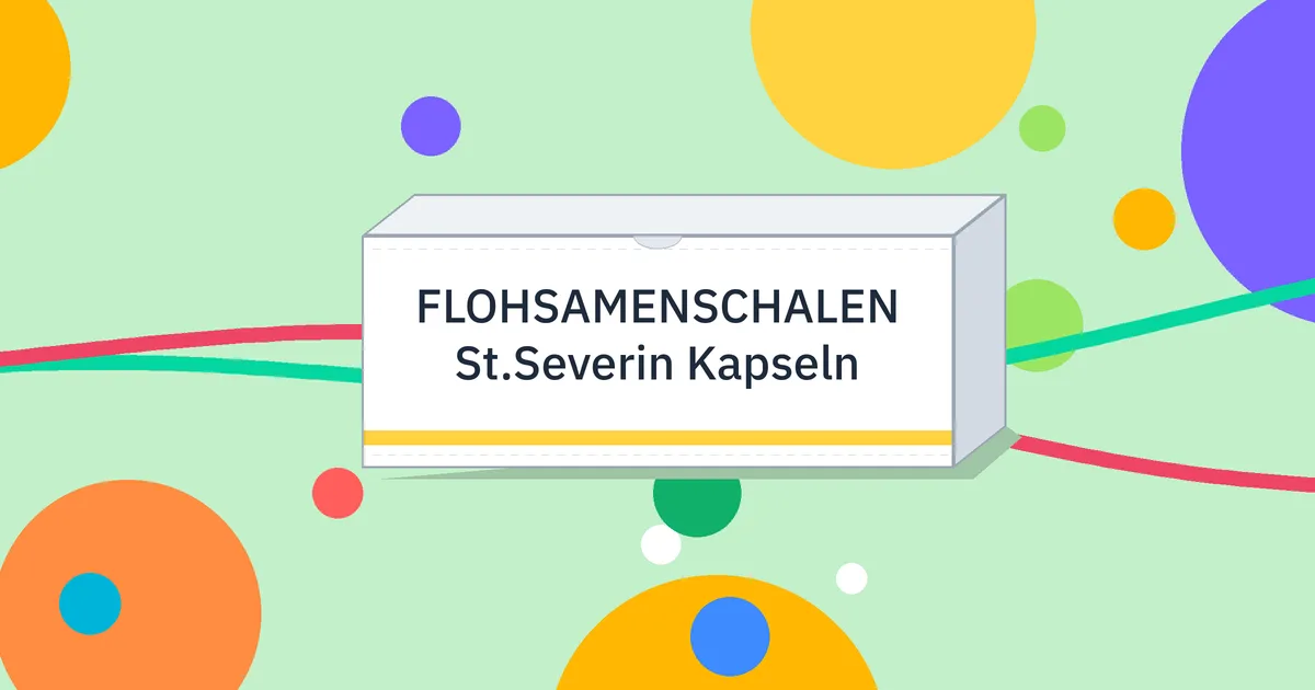 Symbolbild: Packung mit der Aufschrift FLOHSAMENSCHALEN St.Severin Kapseln (PZN 15614363) – Verfügbarkeit und Bezug in Apotheken in Frankfurt am Main