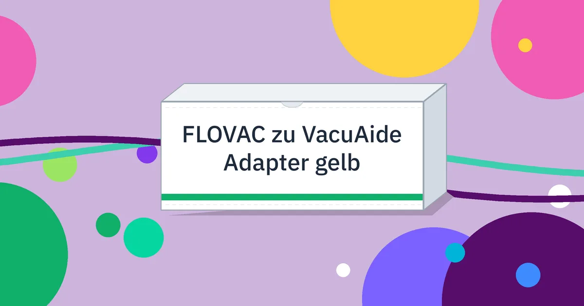 Symbolbild: Packung mit der Aufschrift FLOVAC zu VacuAide Adapter gelb (PZN 10281477) – Verfügbarkeit und Bezug in Apotheken in Frankfurt am Main