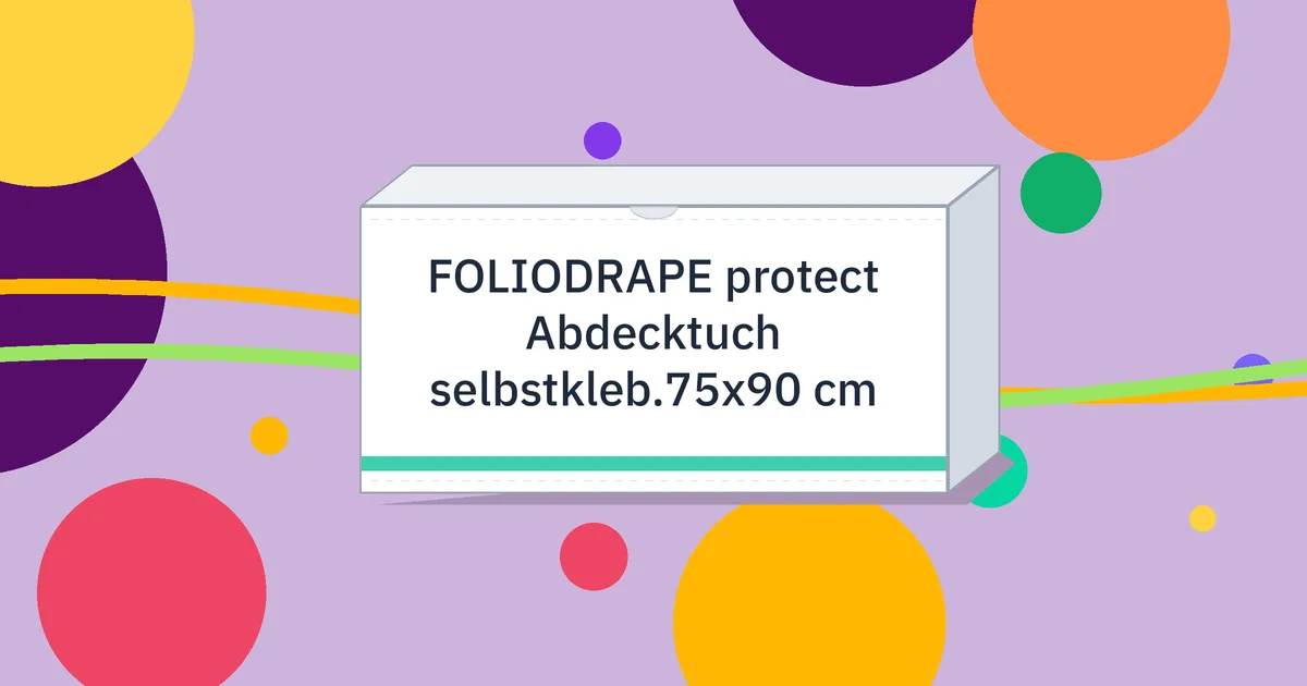 Symbolbild: Packung mit der Aufschrift FOLIODRAPE protect Abdecktuch selbstkleb.75x90 cm (PZN 00798251) – Verfügbarkeit und Bezug in Apotheken in Frankfurt am Main