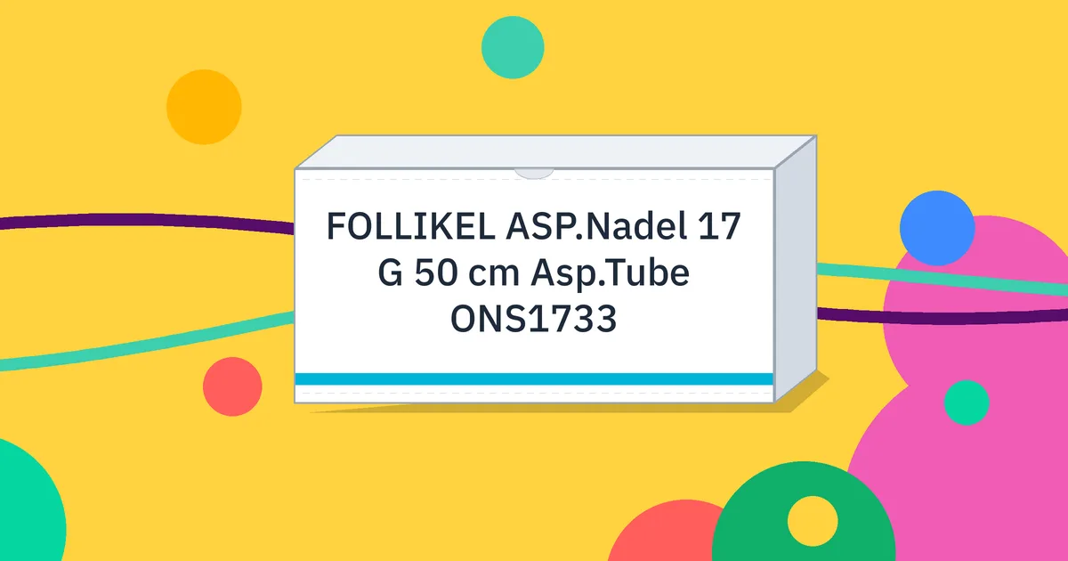 Symbolbild: Packung mit der Aufschrift FOLLIKEL ASP.Nadel 17 G 50 cm Asp.Tube ONS1733 (PZN 19055162) – Verfügbarkeit und Bezug in Apotheken in Frankfurt am Main