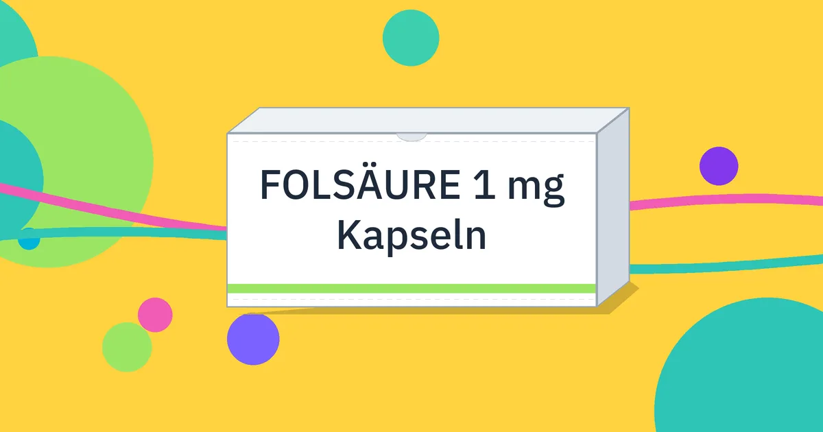 Symbolbild: Packung mit der Aufschrift FOLSÄURE 1 mg Kapseln (PZN 04863324) – Verfügbarkeit und Bezug in Apotheken in Frankfurt am Main