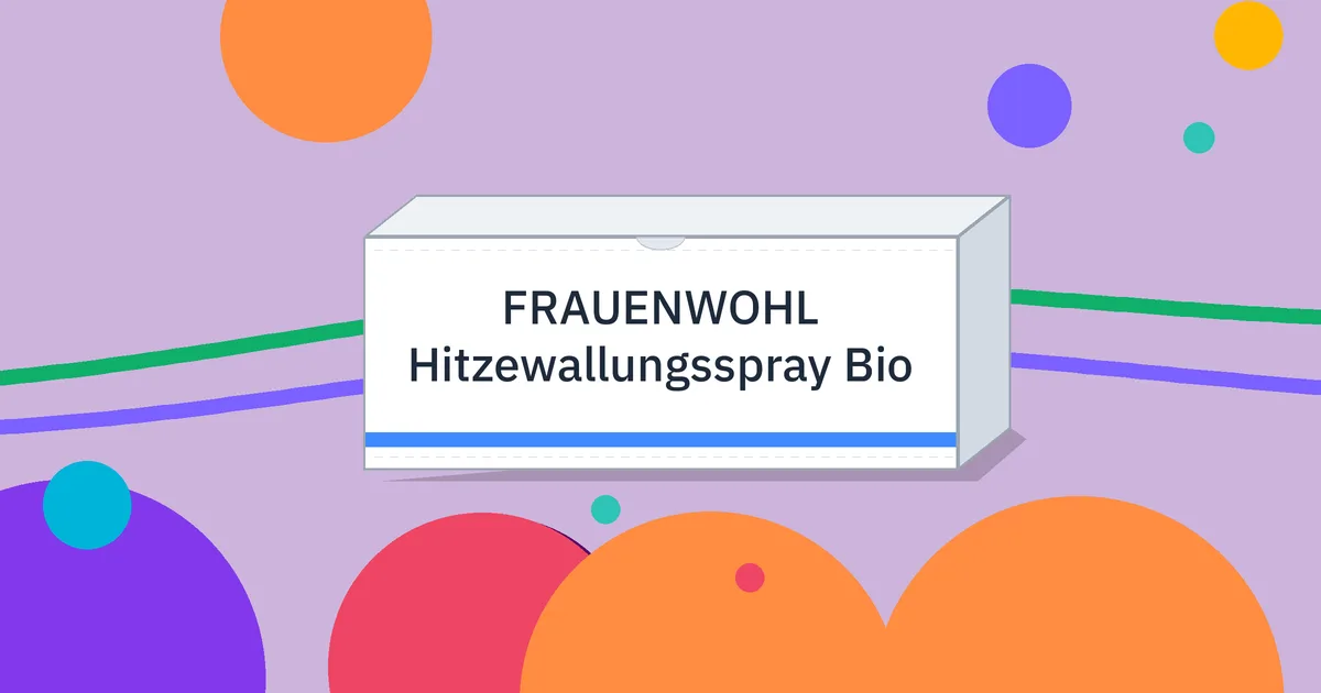 Symbolbild: Packung mit der Aufschrift FRAUENWOHL Hitzewallungsspray Bio (PZN 13229589) – Verfügbarkeit und Bezug in Apotheken in Frankfurt am Main