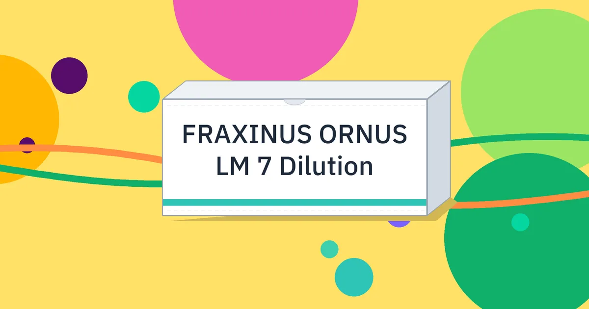 Symbolbild: Packung mit der Aufschrift FRAXINUS ORNUS LM 7 Dilution (PZN 13492418) – Verfügbarkeit und Bezug in Apotheken in Frankfurt am Main