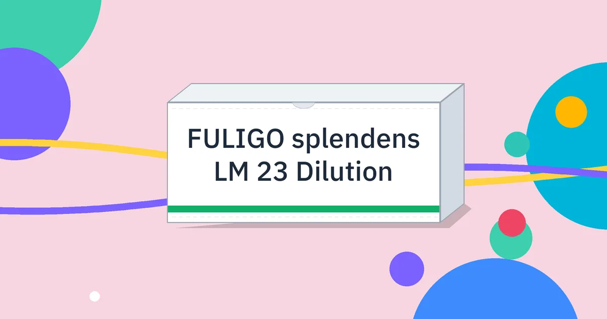 Symbolbild: Packung mit der Aufschrift FULIGO splendens LM 23 Dilution (PZN 13493553) – Verfügbarkeit und Bezug in Apotheken in Frankfurt am Main