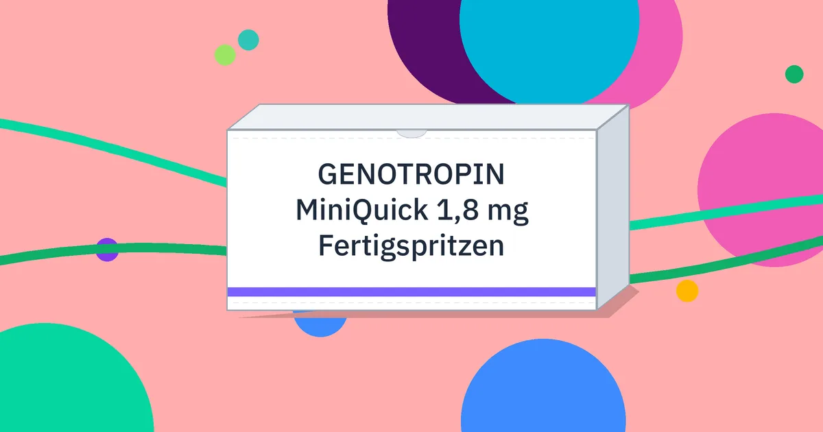 Symbolbild: Packung mit der Aufschrift GENOTROPIN MiniQuick 1,8 mg Fertigspritzen (PZN 08630663) – Verfügbarkeit und Bezug in Apotheken in Frankfurt am Main