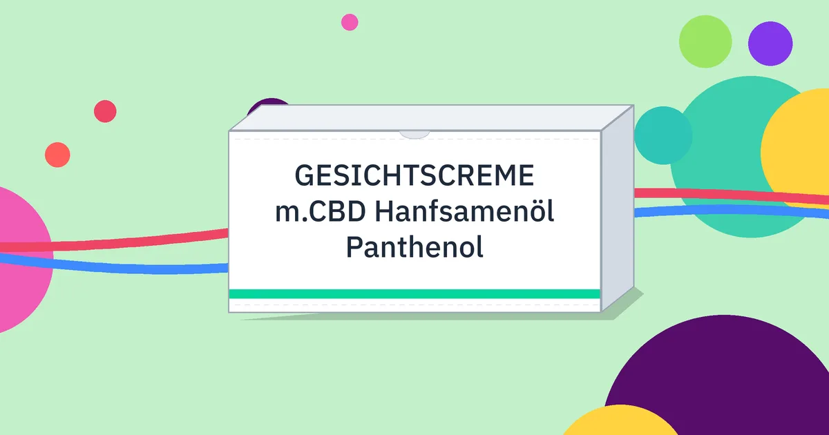 Symbolbild: Packung mit der Aufschrift GESICHTSCREME m.CBD Hanfsamenöl Panthenol (PZN 17535372) – Verfügbarkeit und Bezug in Apotheken in Frankfurt am Main