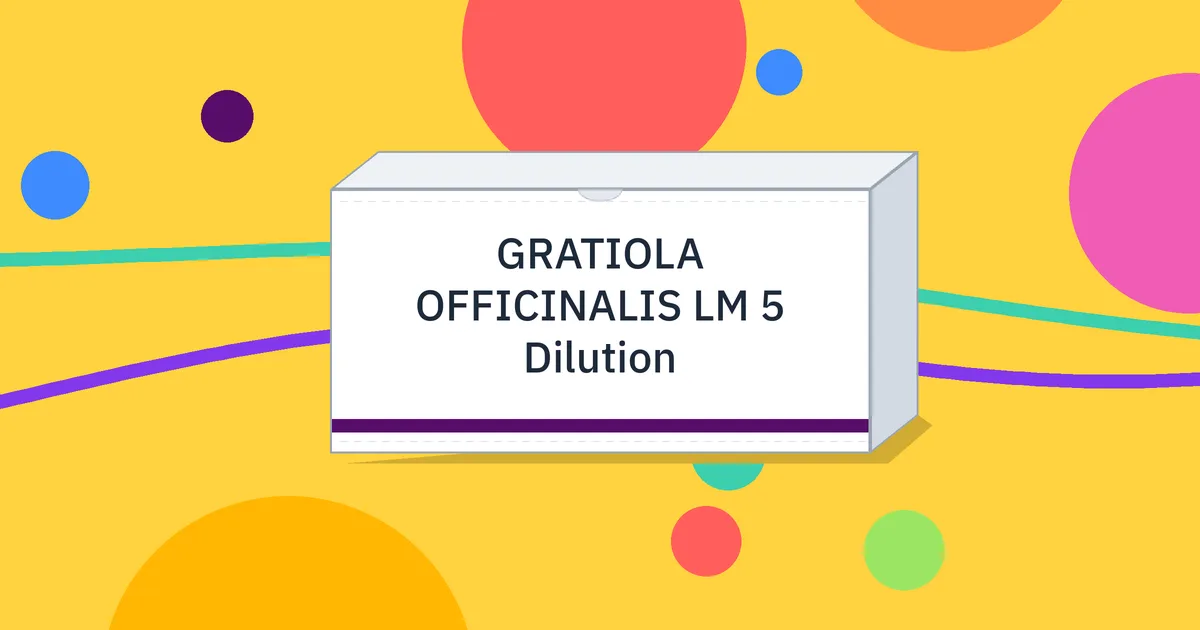 Symbolbild: Packung mit der Aufschrift GRATIOLA OFFICINALIS LM 5 Dilution (PZN 13546456) – Verfügbarkeit und Bezug in Apotheken in Frankfurt am Main