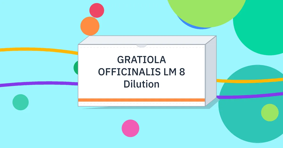 Symbolbild: Packung mit der Aufschrift GRATIOLA OFFICINALIS LM 8 Dilution (PZN 13546485) – Verfügbarkeit und Bezug in Apotheken in Frankfurt am Main
