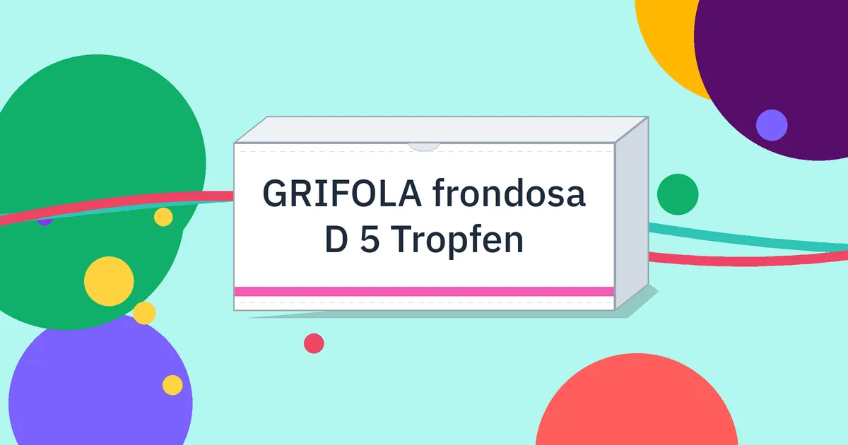 Symbolbild: Packung mit der Aufschrift GRIFOLA frondosa D 5 Tropfen (PZN 15621475) – Verfügbarkeit und Bezug in Apotheken in Frankfurt am Main
