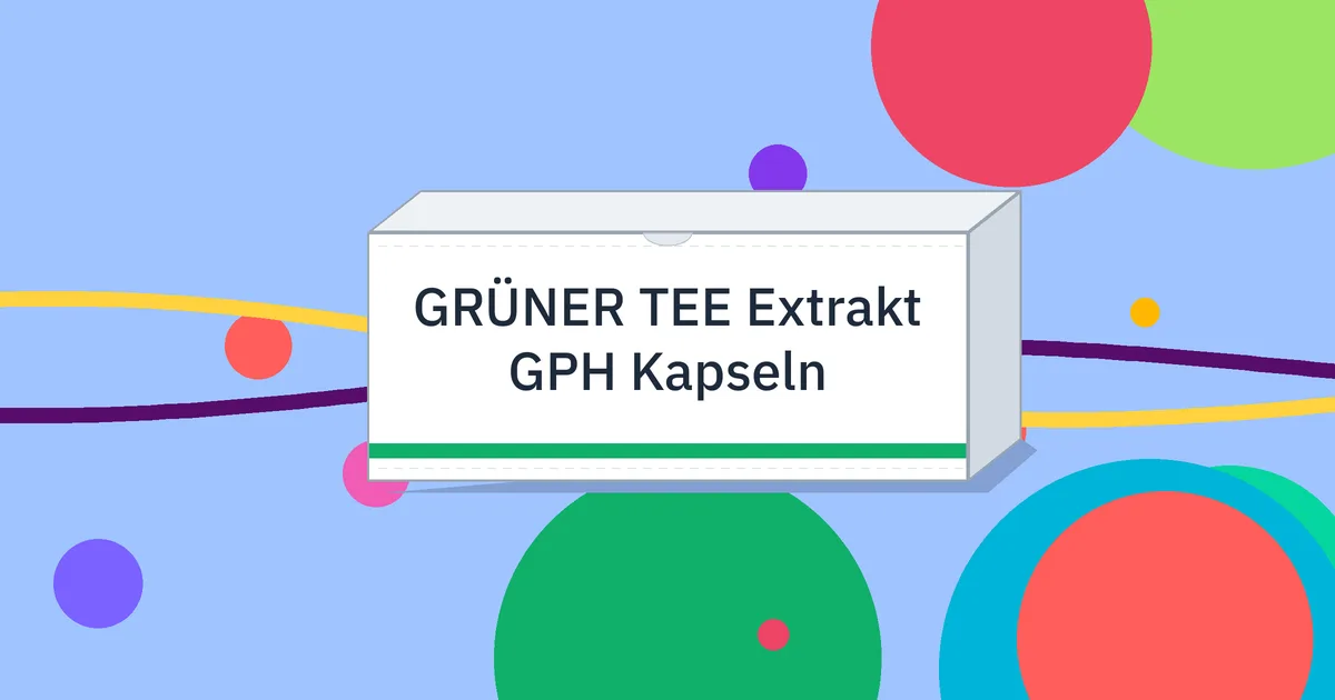 Symbolbild: Packung mit der Aufschrift GRÜNER TEE Extrakt GPH Kapseln (PZN 07604008) – Verfügbarkeit und Bezug in Apotheken in Frankfurt am Main