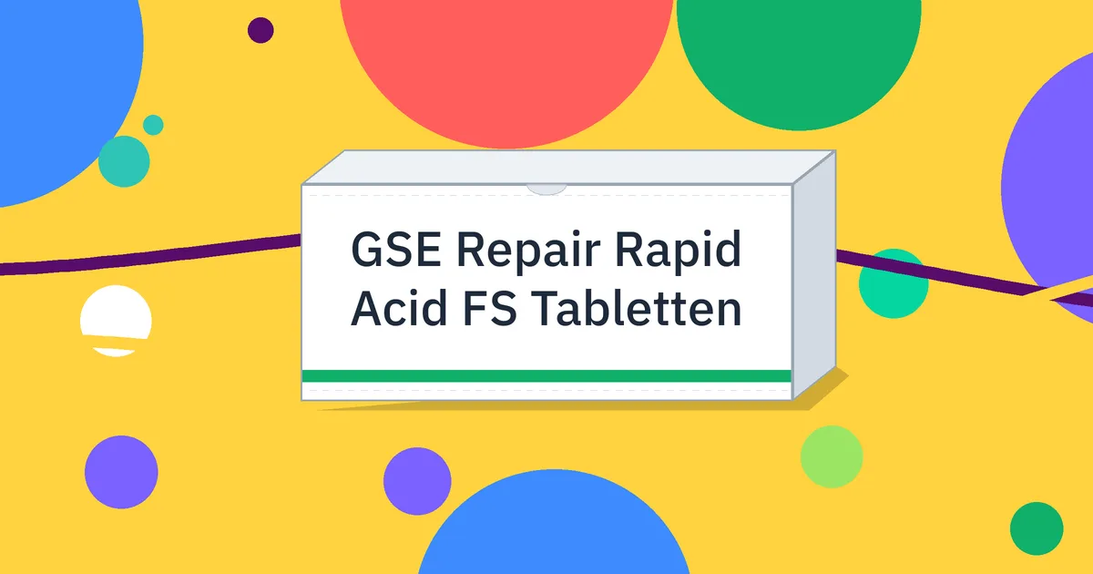 Symbolbild: Packung mit der Aufschrift GSE Repair Rapid Acid FS Tabletten (PZN 20005608) – Verfügbarkeit und Bezug in Apotheken in Frankfurt am Main