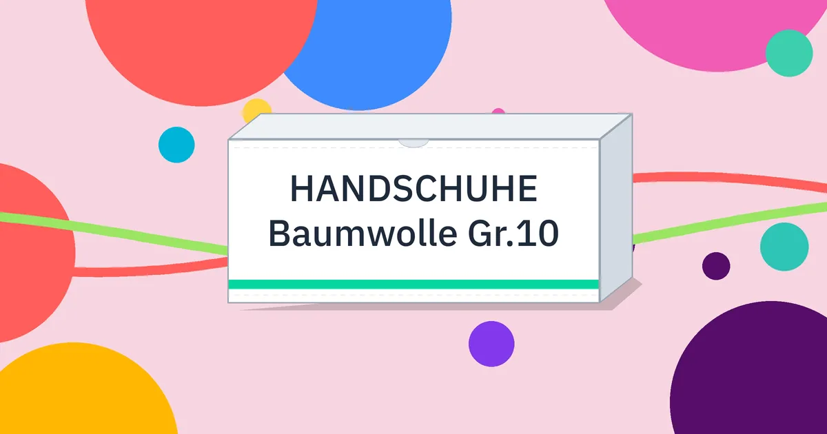 Symbolbild: Packung mit der Aufschrift HANDSCHUHE Baumwolle Gr.10 (PZN 12494272) – Verfügbarkeit und Bezug in Apotheken in Frankfurt am Main