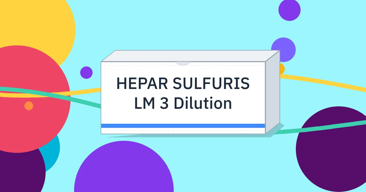 Symbolbild: Packung mit der Aufschrift HEPAR SULFURIS LM 3 Dilution (PZN 12887333) – Verfügbarkeit und Bezug in Apotheken in Frankfurt am Main