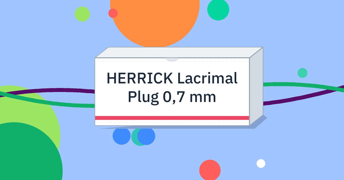 Symbolbild: Packung mit der Aufschrift HERRICK Lacrimal Plug 0,7 mm (PZN 07201859) – Verfügbarkeit und Bezug in Apotheken in Frankfurt am Main