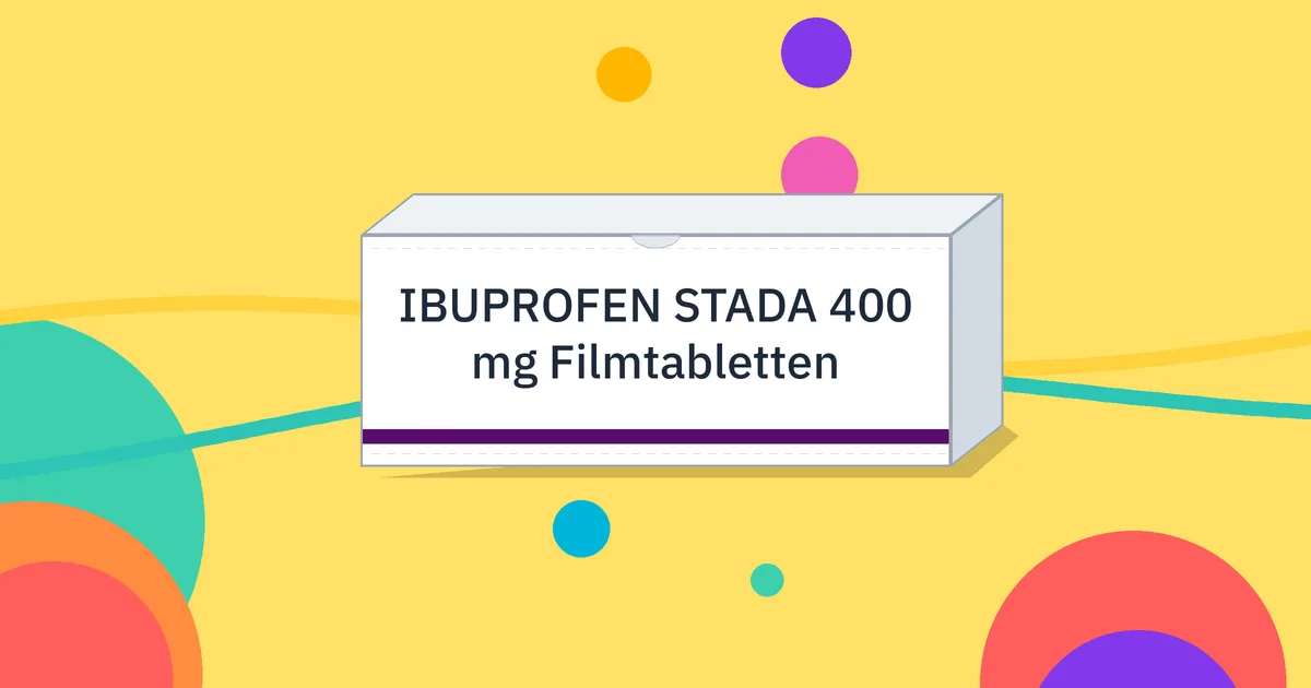 Symbolbild: Packung mit der Aufschrift IBUPROFEN STADA 400 mg Filmtabletten (PZN 03470841) – Verfügbarkeit und Bezug in Apotheken in Frankfurt am Main