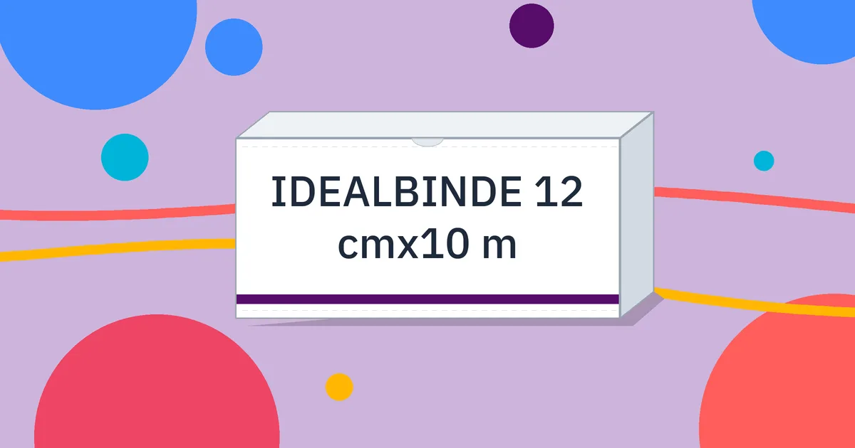 Symbolbild: Packung mit der Aufschrift IDEALBINDE 12 cmx10 m (PZN 08858544) – Verfügbarkeit und Bezug in Apotheken in Frankfurt am Main