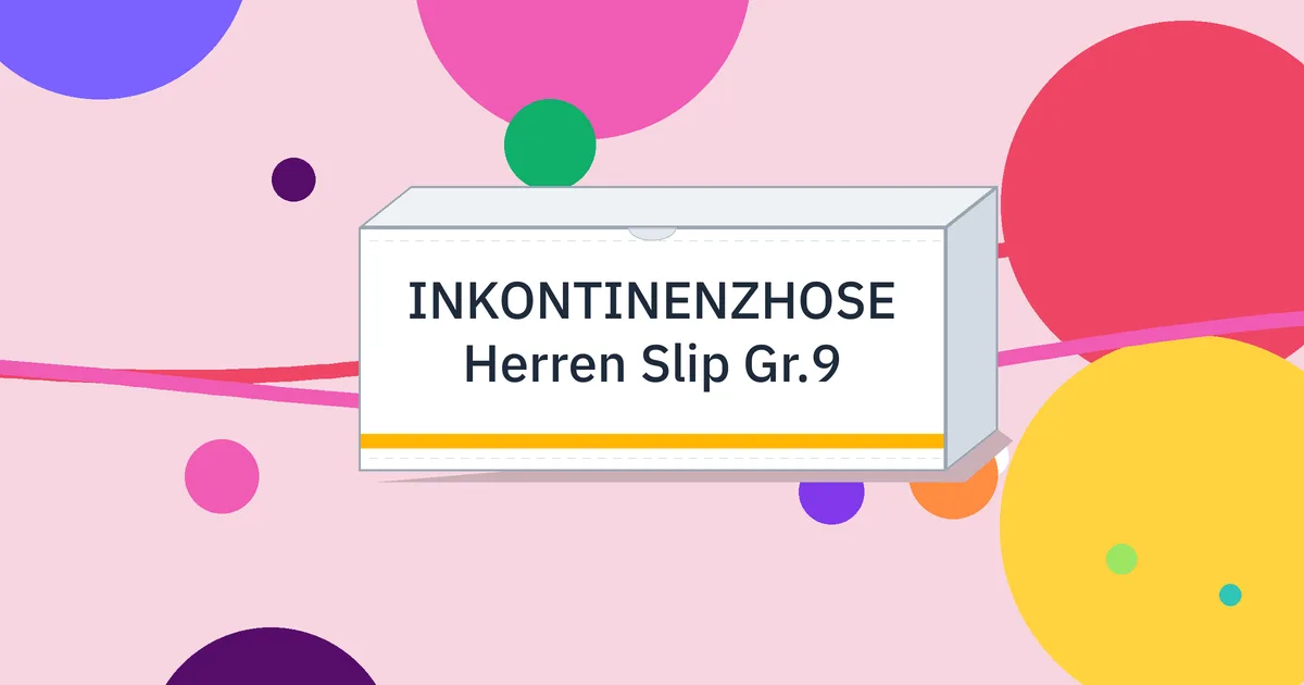 Symbolbild: Packung mit der Aufschrift INKONTINENZHOSE Herren Slip Gr.9 (PZN 02450440) – Verfügbarkeit und Bezug in Apotheken in Frankfurt am Main