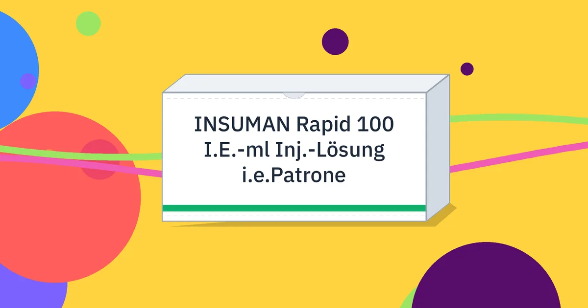 Symbolbild: Packung mit der Aufschrift INSUMAN Rapid 100 I.E.-ml Inj.-Lösung i.e.Patrone (PZN 16909801) – Verfügbarkeit und Bezug in Apotheken in Frankfurt am Main