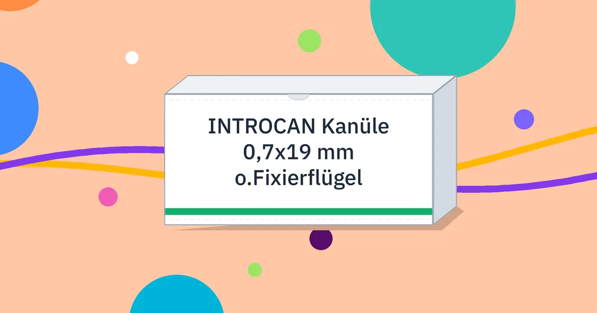 Symbolbild: Packung mit der Aufschrift INTROCAN Kanüle 0,7x19 mm o.Fixierflügel (PZN 04423950) – Verfügbarkeit und Bezug in Apotheken in Frankfurt am Main