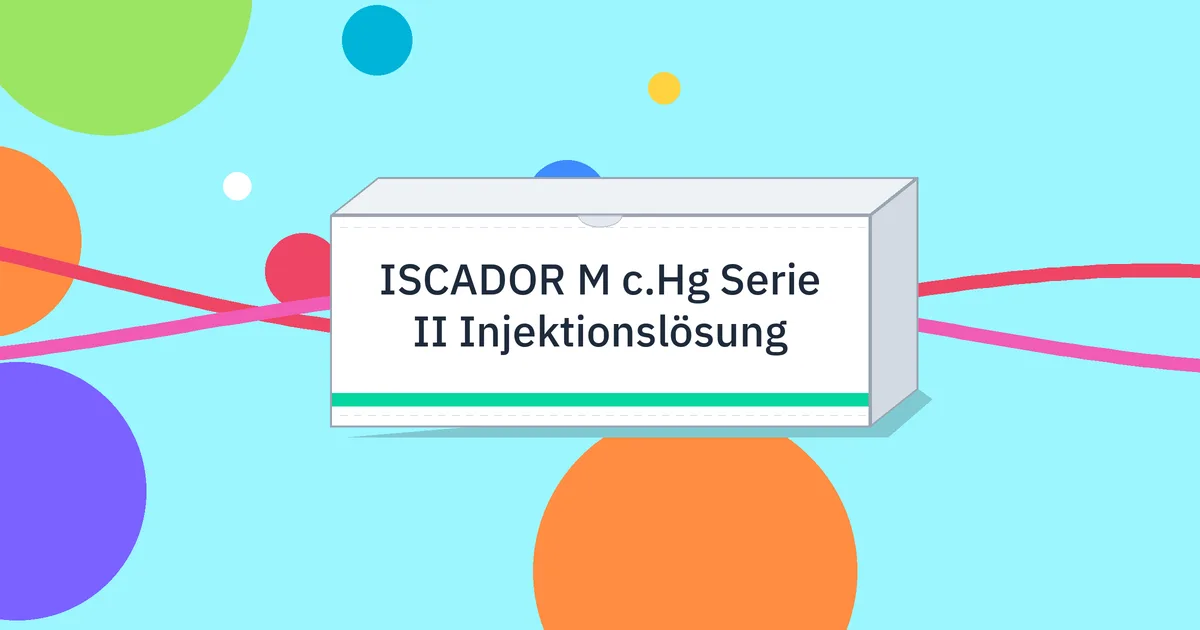 Symbolbild: Packung mit der Aufschrift ISCADOR M c.Hg Serie II Injektionslösung (PZN 09751392) – Verfügbarkeit und Bezug in Apotheken in Frankfurt am Main